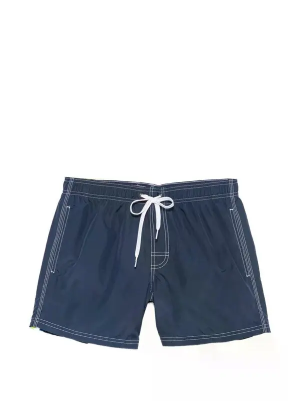 Sundek Logo Patch Swim Shorts - Blue