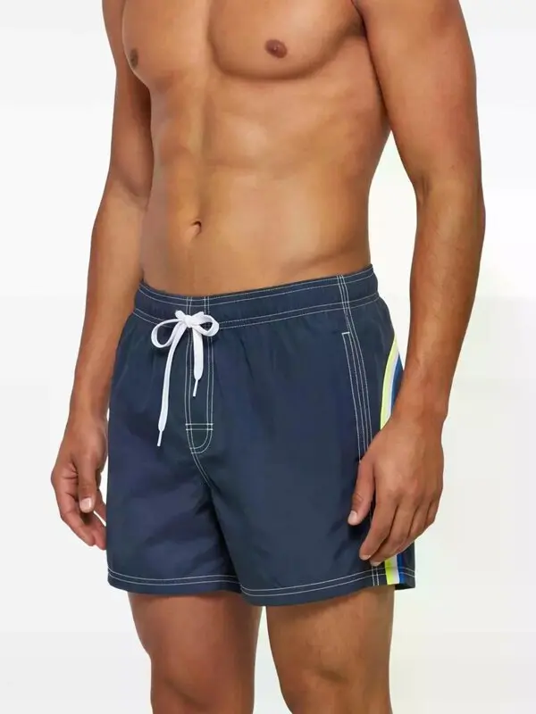 Sundek Logo Patch Swim Shorts - Blue