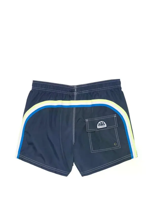 Sundek Logo Patch Swim Shorts - Blue