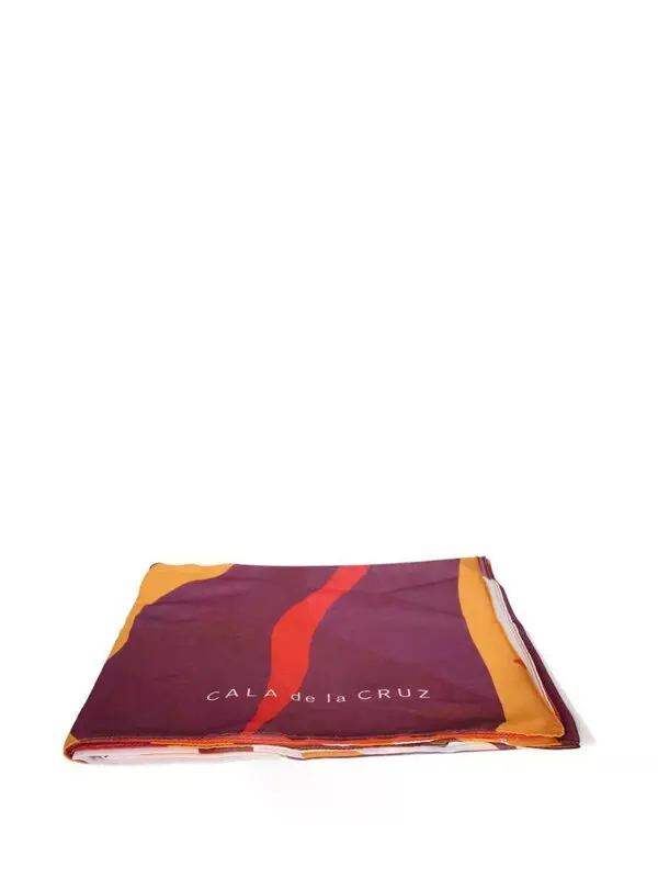 CALA DE LA CRUZ Calabria Abstract-print Scarf - Red