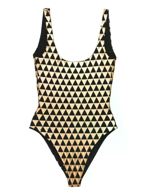 Cynthia Rowley Olympia One-piece Swimsuit With Geometric Print - Black