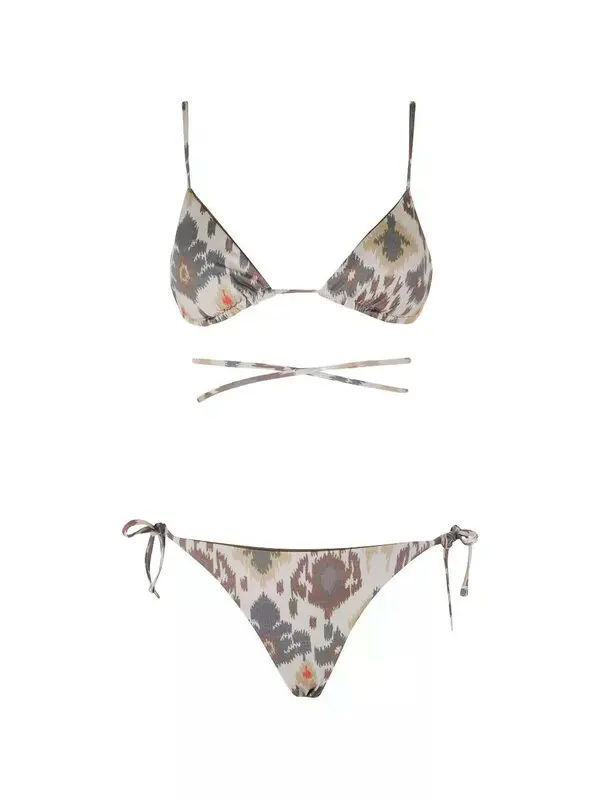 BAZAR DELUXE Printed Triangle Bikini - Neutrals