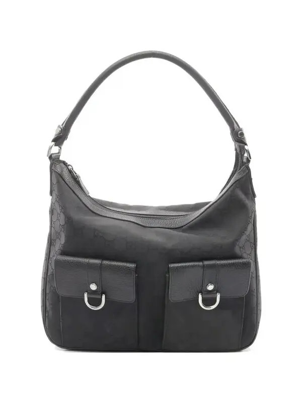 Gucci Gg Monogram Shoulder Bag - Black