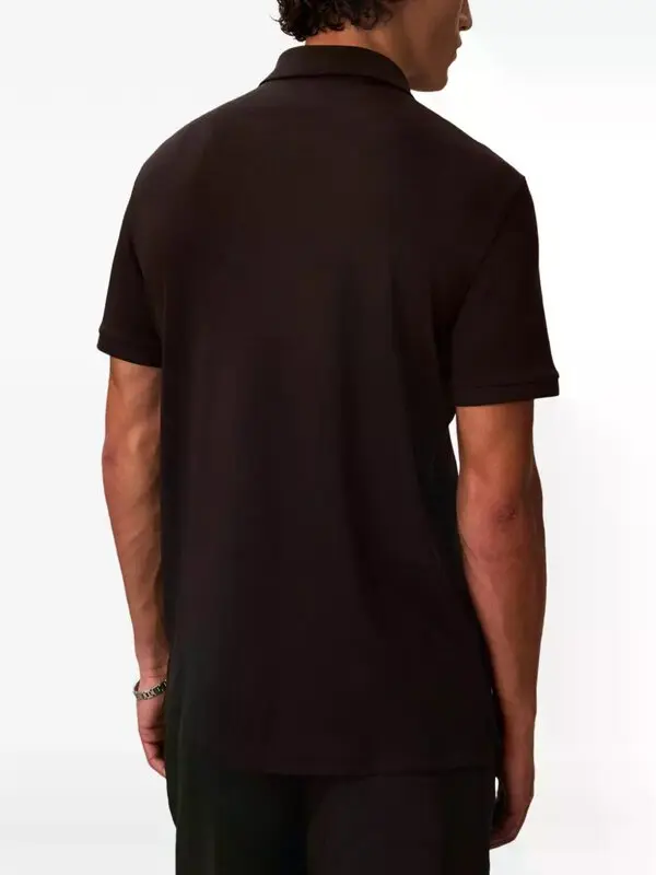 Calvin Klein Zip-fastening Logo-patch Polo Shirt - Black