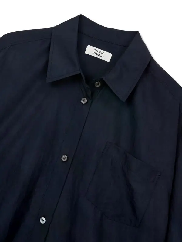 STUDIO TOMBOY Long Sleeve Shirt With Drawstring Hem