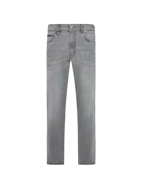 Philipp Plein Detroit Fit Stone-washed Jeans - Grey