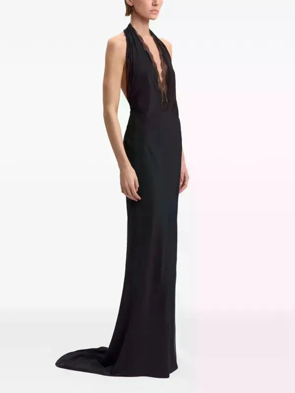 16Arlington Malena Lace-trim Gown - Black