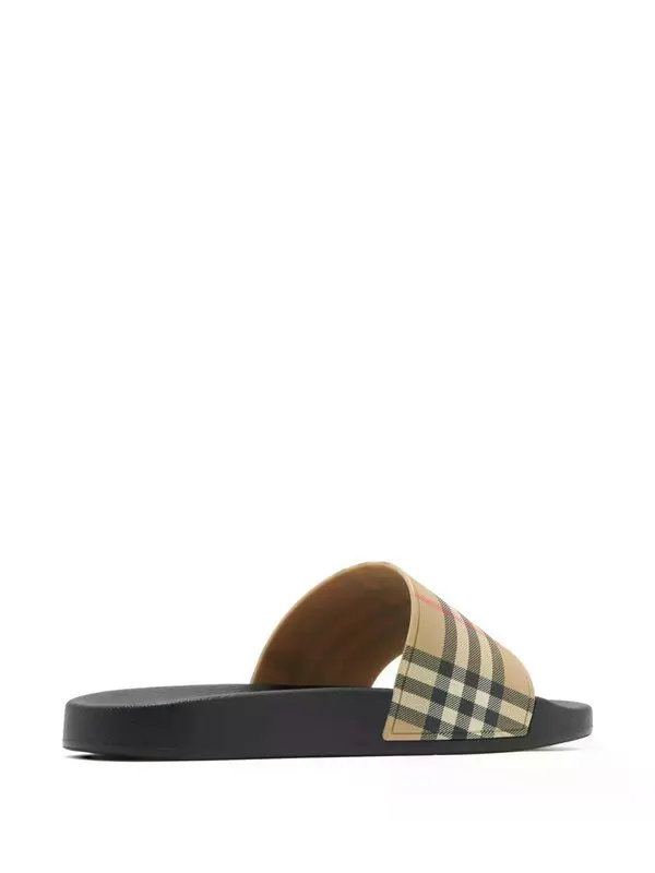 Burberry Check Print Slides - Neutrals
