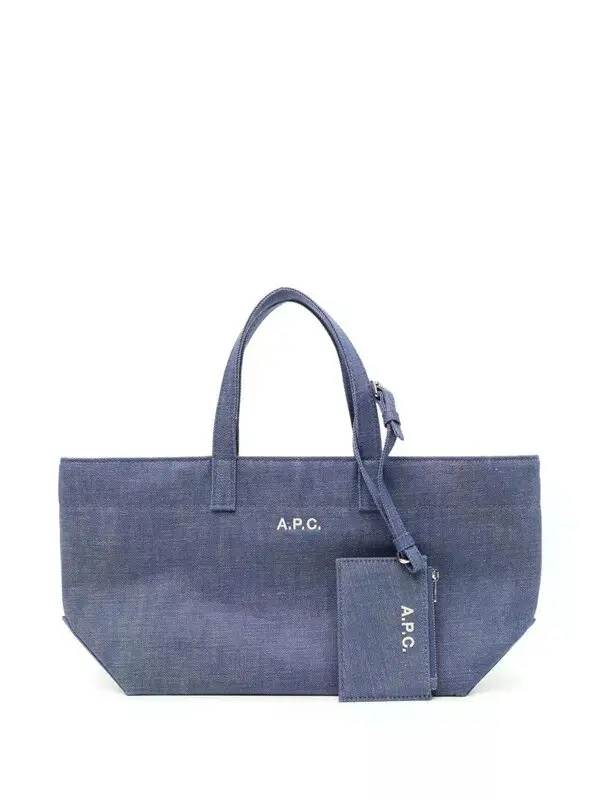 A.p.c. Logo-embroidered Tote Bag - Blue
