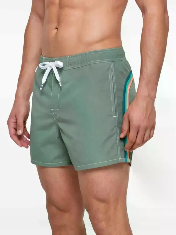 Sundek Logo Patch Swim Shorts - Green