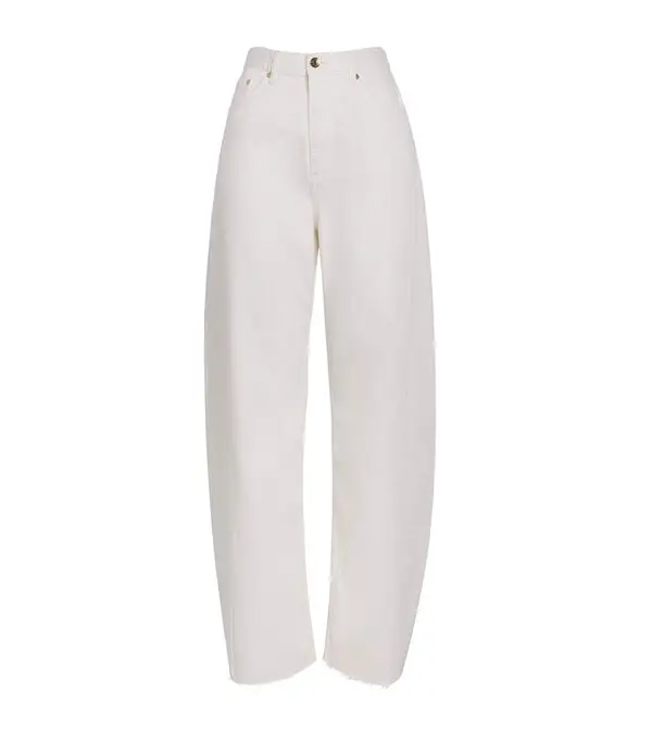 Sandro Barrel Leg Jeans In White - Beige