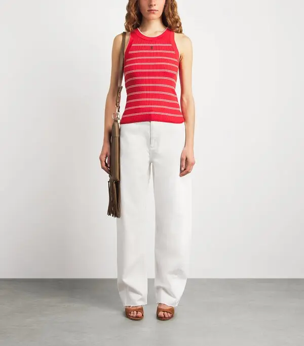 Sandro Barrel Leg Jeans In White