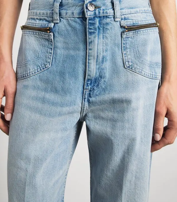 Sandro Zipped Pocket Wide Leg Jeans