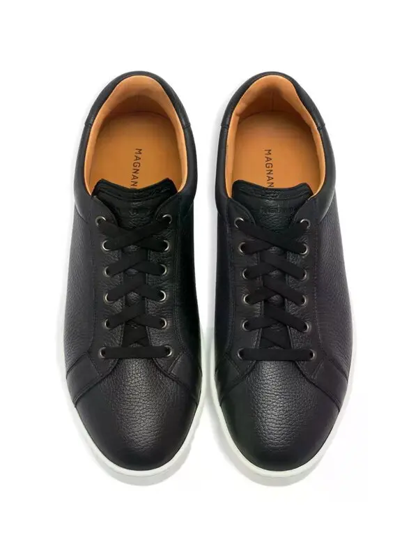Magnanni Pebbled Leather Lace-up Sneakers
