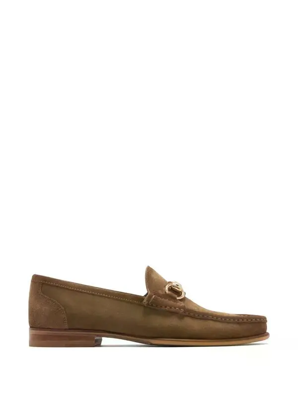 Magnanni Suede Loafers With Gold-tone Horsebit Detail - Brown