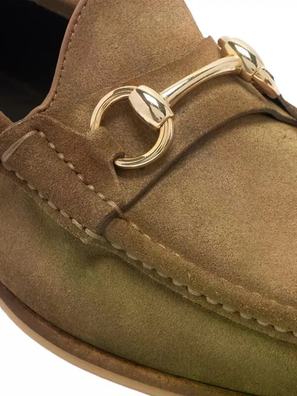 Magnanni Suede Loafers With Gold-tone Horsebit Detail - Brown