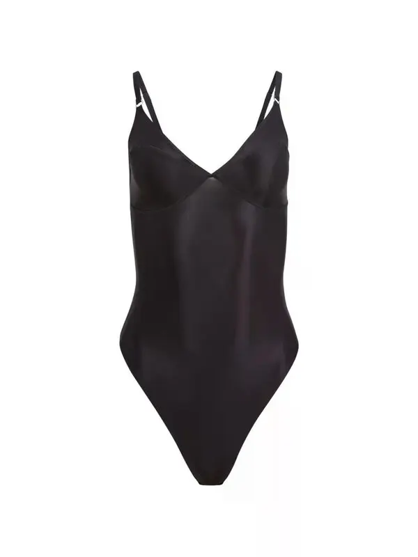 FLEUR DU MAL Stretch Gloss Wireless Bodysuit - Black