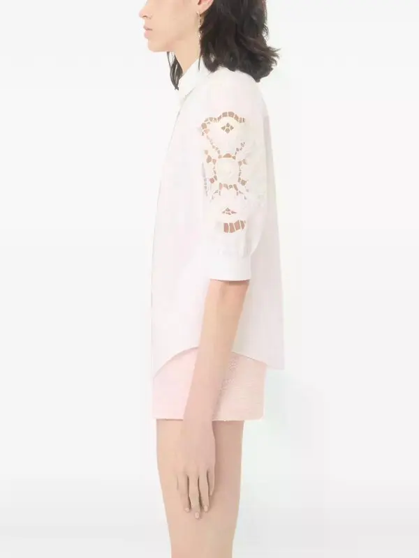 Valentino Garavani Cotton Poplin Shirt With Macramé Embroidery