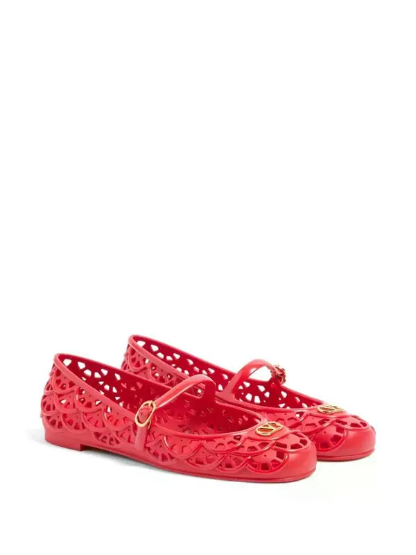 Valentino Garavani Cut-out Ballet Flats - Red