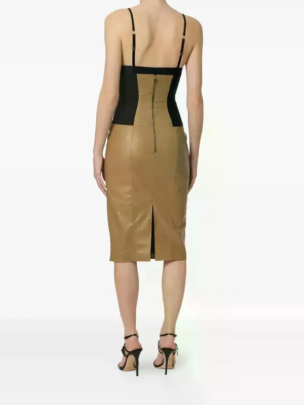 Elisabetta Franchi Ostrich-effect Panelled Dress