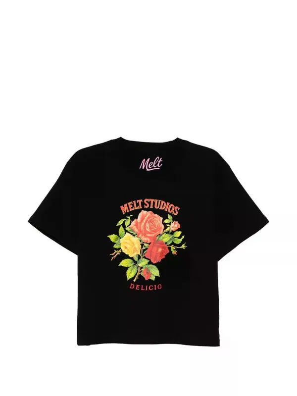 MELT Floral Print T-shirt - Black