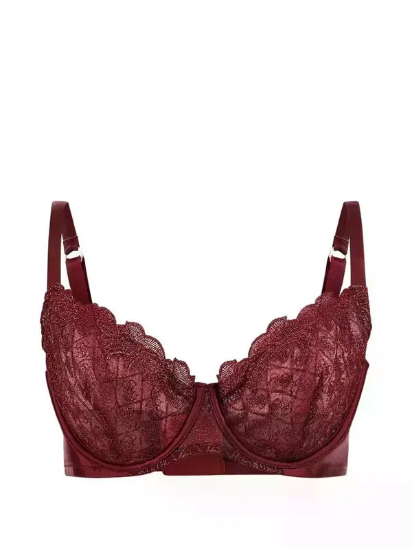 Guess Lace-overlay Underwired Bra - Red