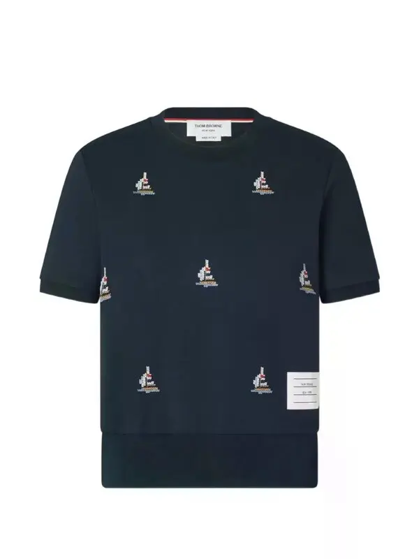 Thom Browne Milano Rib T-shirt - Blue