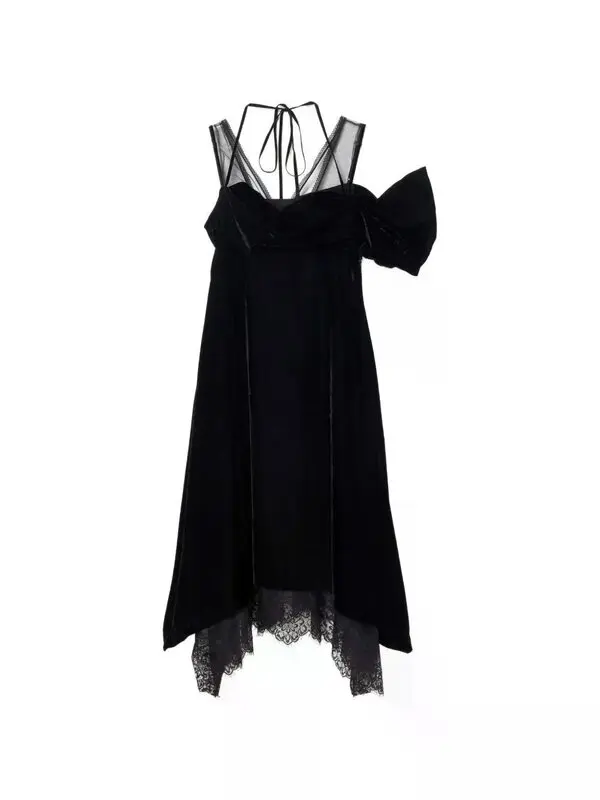 TANAKA DAISUKE Velvet And Lace Midi Dress