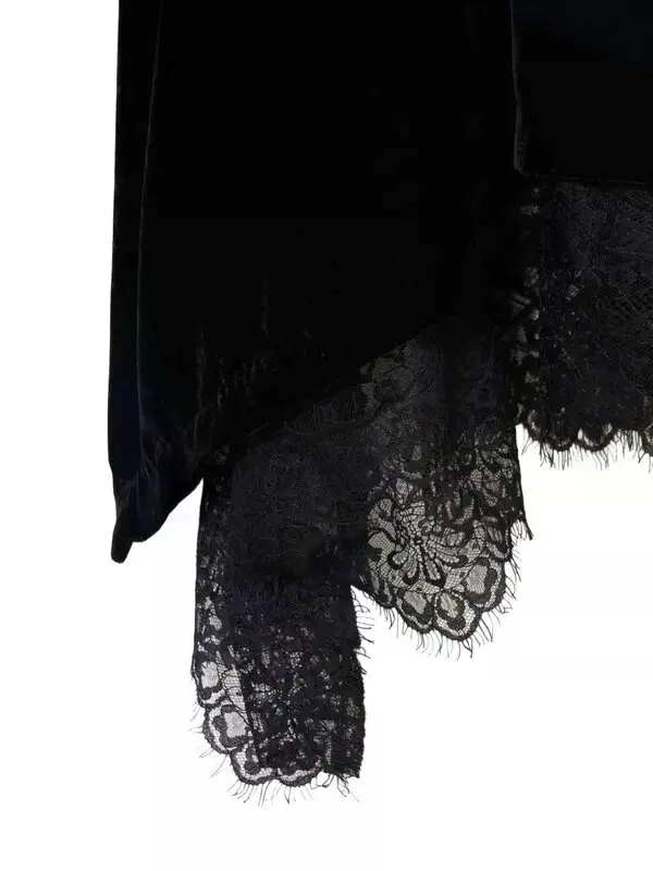 TANAKA DAISUKE Velvet And Lace Midi Dress