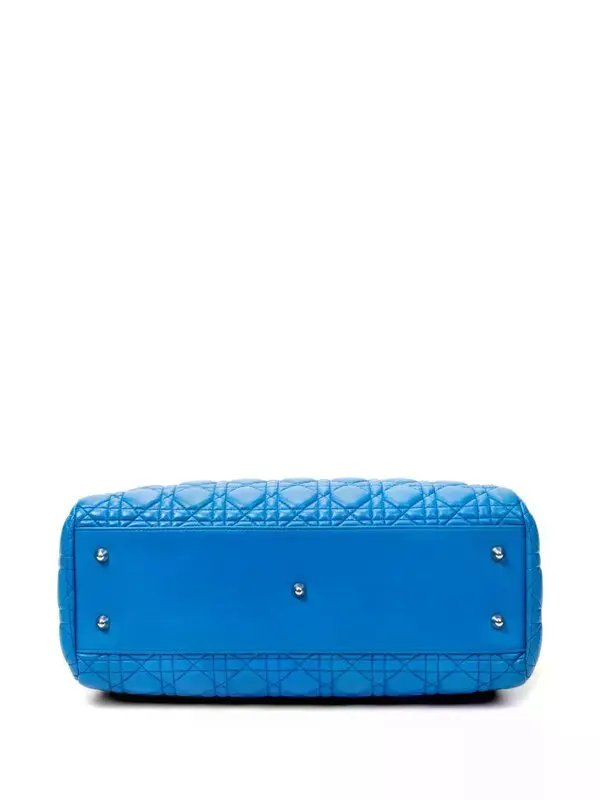 Dior Cannage Quilting Tote Bag - Blue