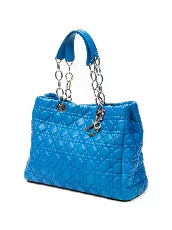 Dior Cannage Quilting Tote Bag - Blue