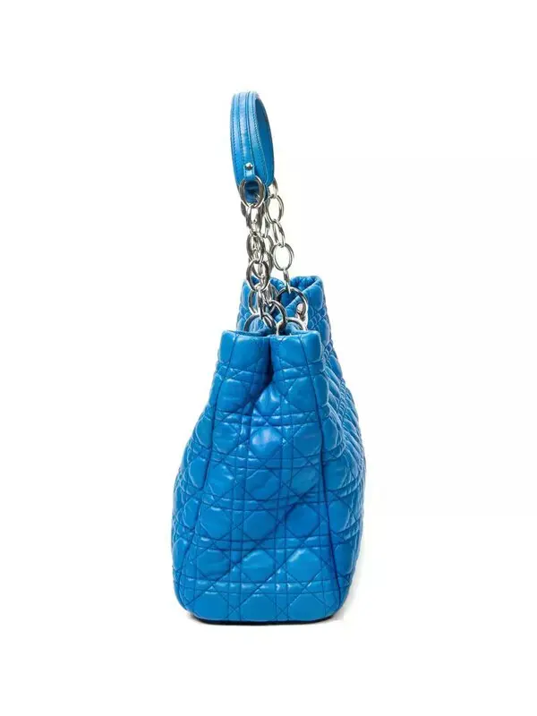 Dior Cannage Quilting Tote Bag - Blue