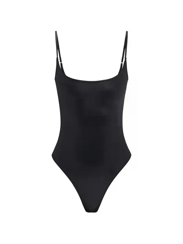 Elisabetta Franchi Lettering-print Swimsuit - Black