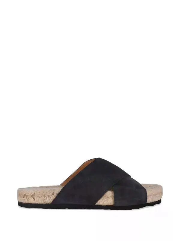 Manebí Suede Crossover Flat Sandals - Blue