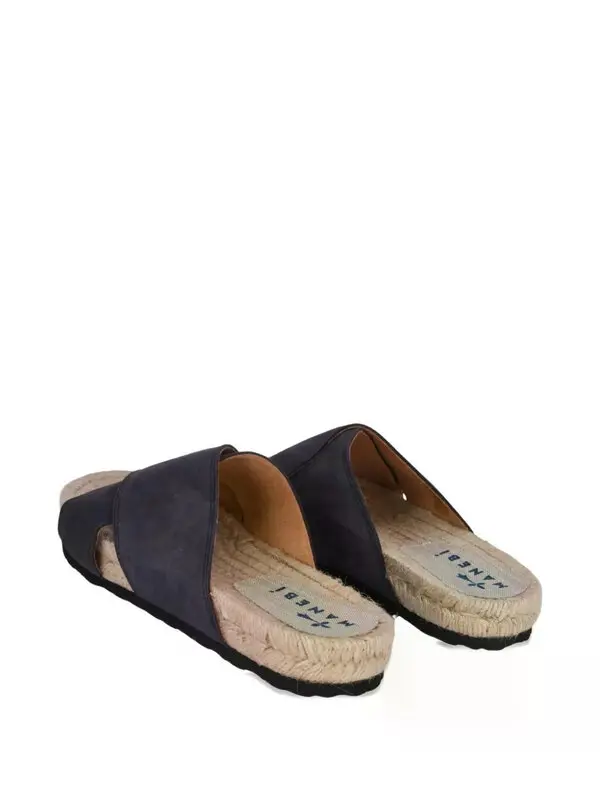 Manebí Suede Crossover Flat Sandals - Blue
