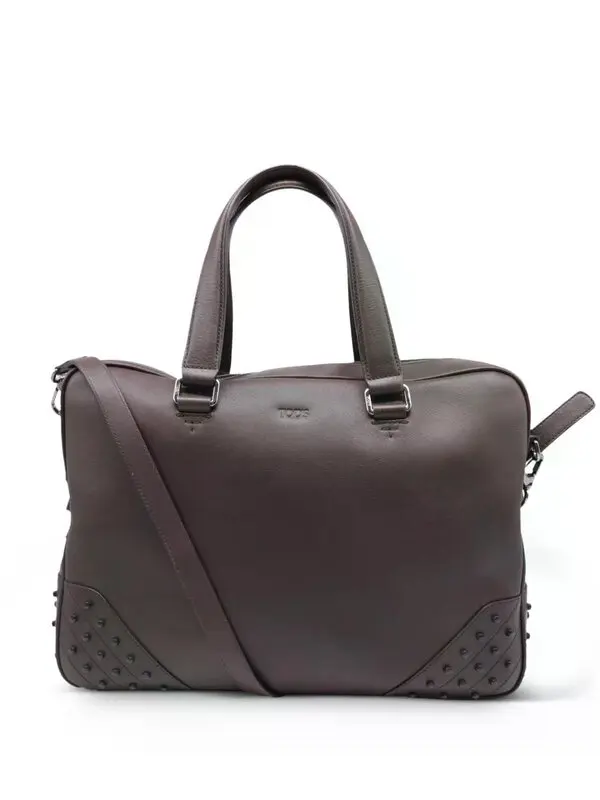 TOD'S Studded Briefcase - Brown