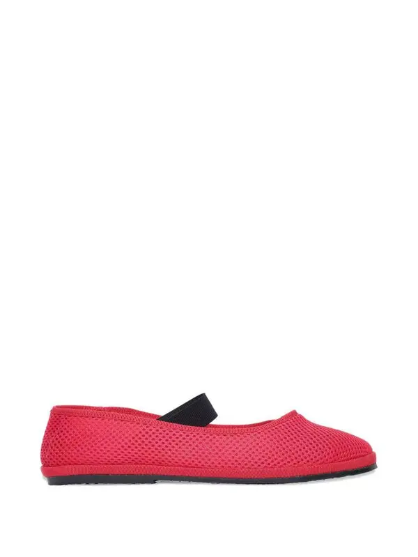DROGHERIA CRIVELLINI Mesh Elastic-strap Ballet Flats - Red
