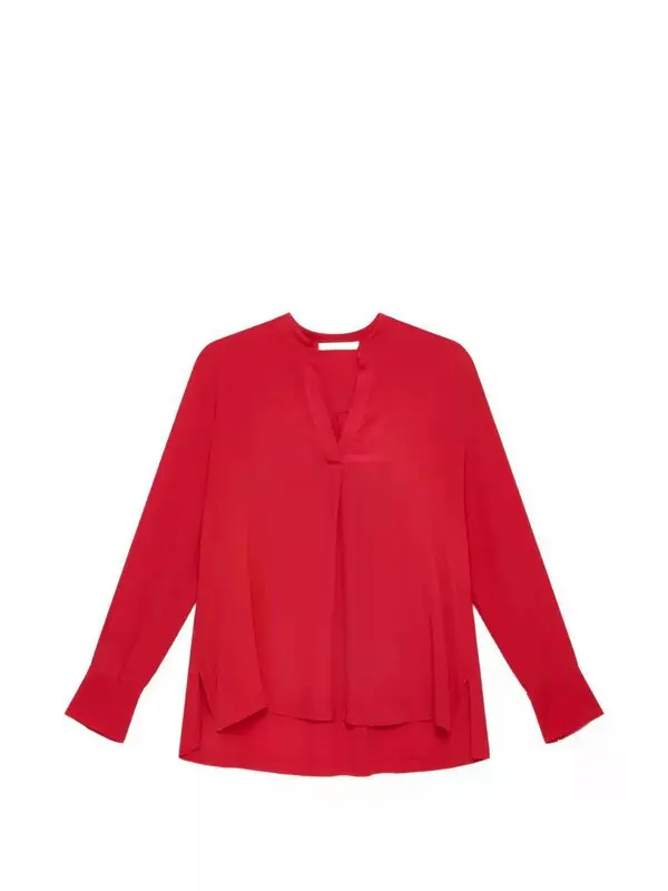 Malìparmi V-neck Blouse With Buttoned Cuffs - Red