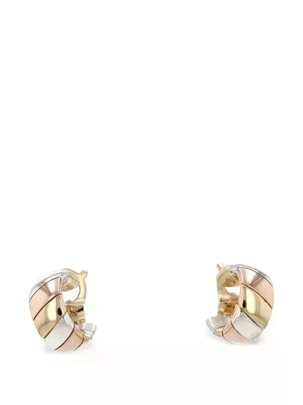 Van Cleef & Arpels Dome-shaped Hoop Earrings In Yellow Pink And Silver-tone