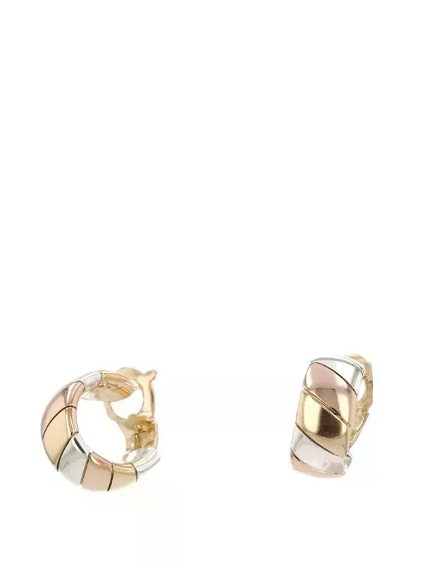 Van Cleef & Arpels Dome-shaped Hoop Earrings In Yellow Pink And Silver-tone