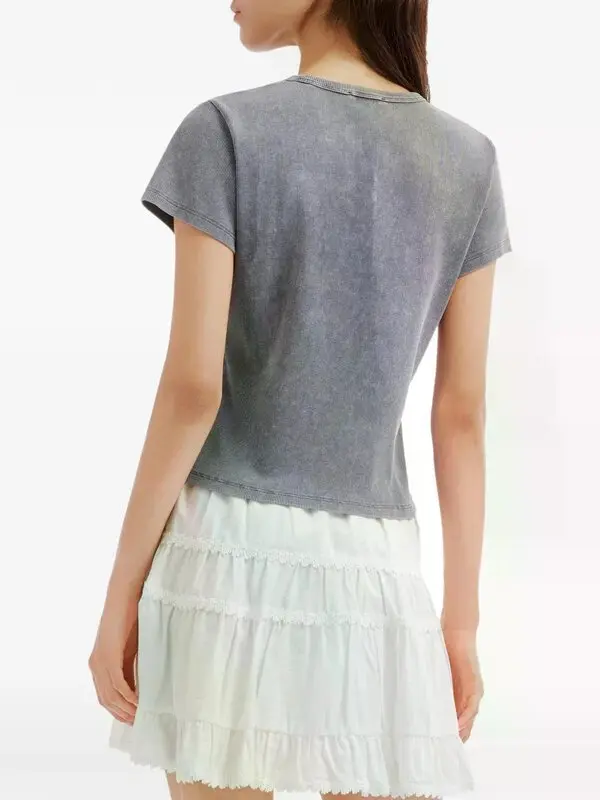 TOUT A COUP Graphic Print Ribbed T-shirt