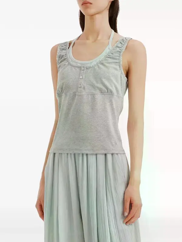 TOUT A COUP Tout À Coup Sleeveless Layered Ruffle Halterneck Top