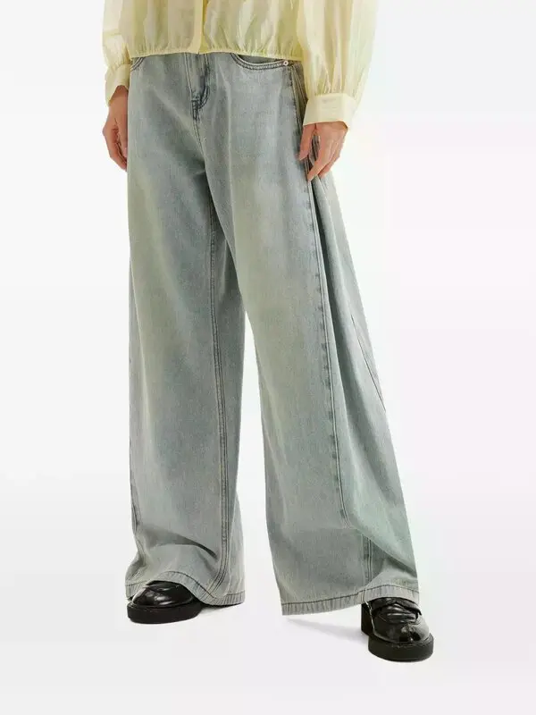 B+AB Faded Effect Wide-leg Denim Jeans