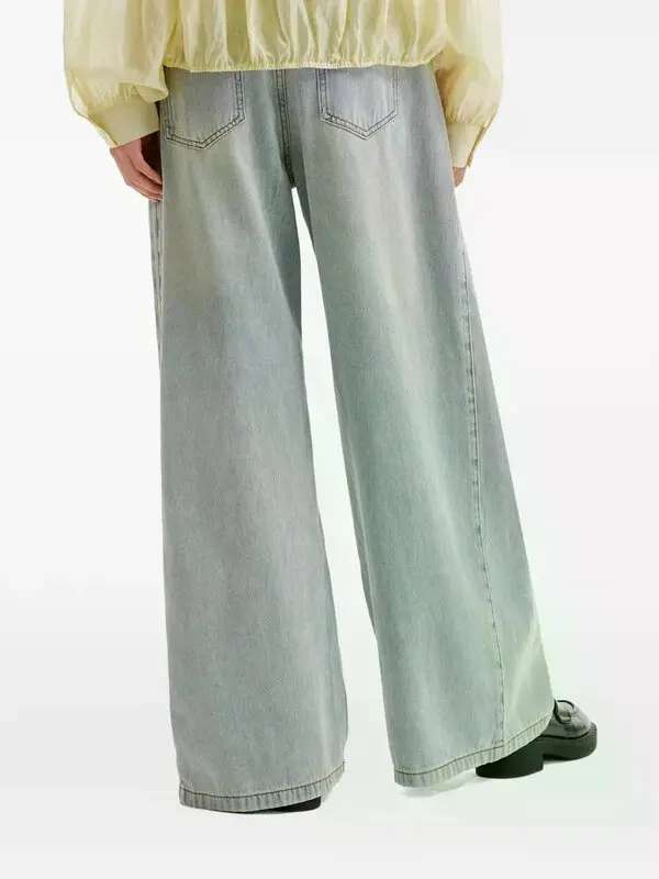 B+AB Faded Effect Wide-leg Denim Jeans