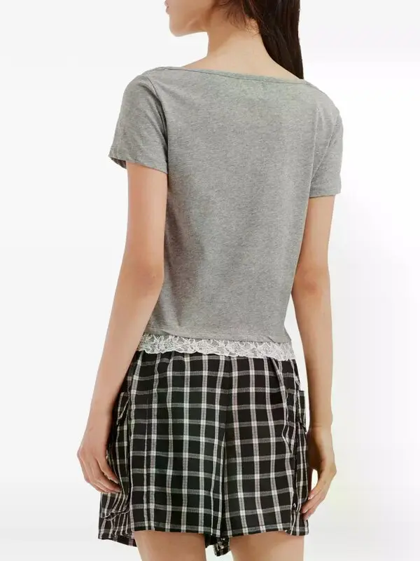 B+AB Lace Trim Cowl Neck T-shirt