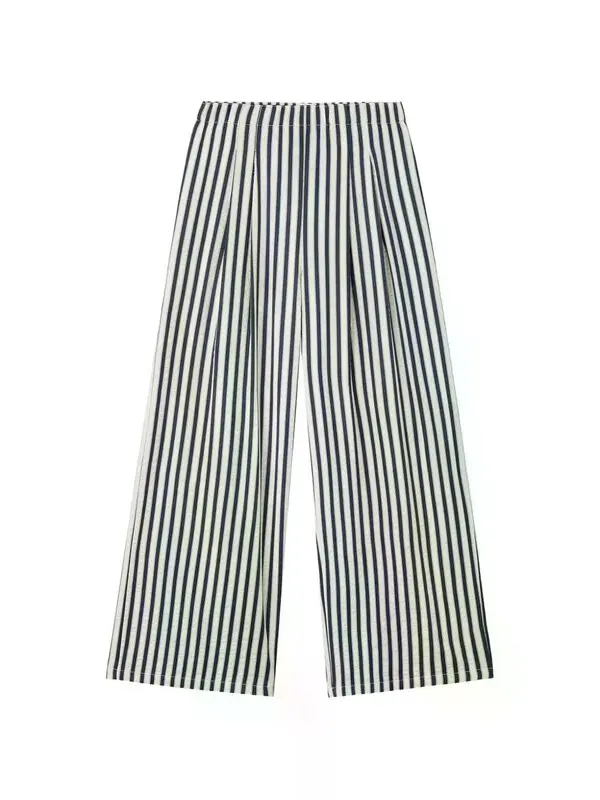 B+AB Striped Wide-leg Trousers - Blue