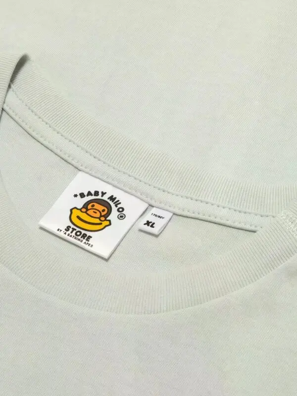 A BATHING APE Baby Milo Store Graphic Print Cotton T-shirt - Grey