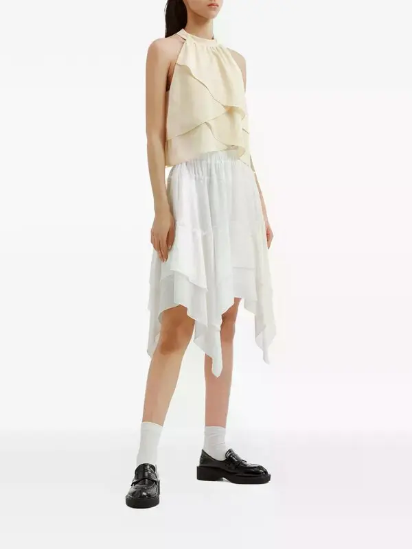 B+AB Tiered Halterneck Blouse - Neutrals