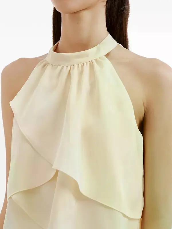 B+AB Tiered Halterneck Blouse - Neutrals