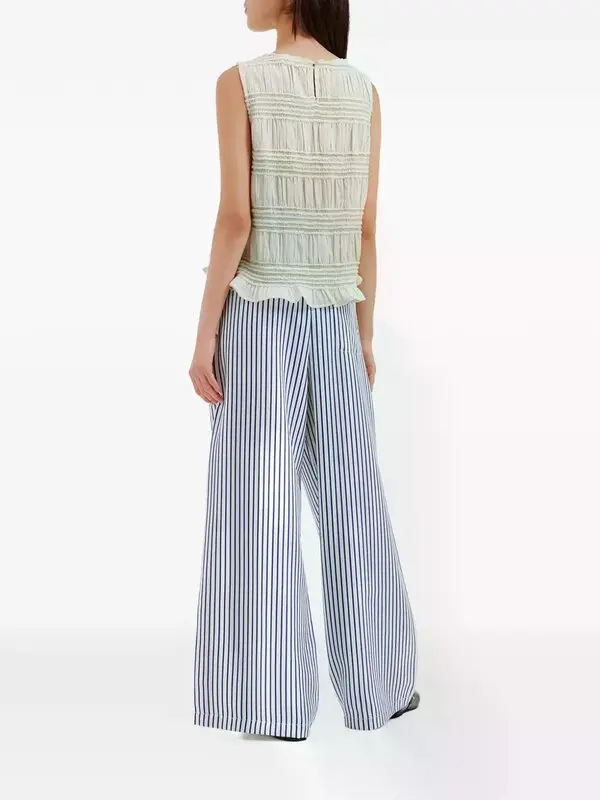TOUT A COUP Tout À Coup Striped Wide-leg Drawstring Trousers